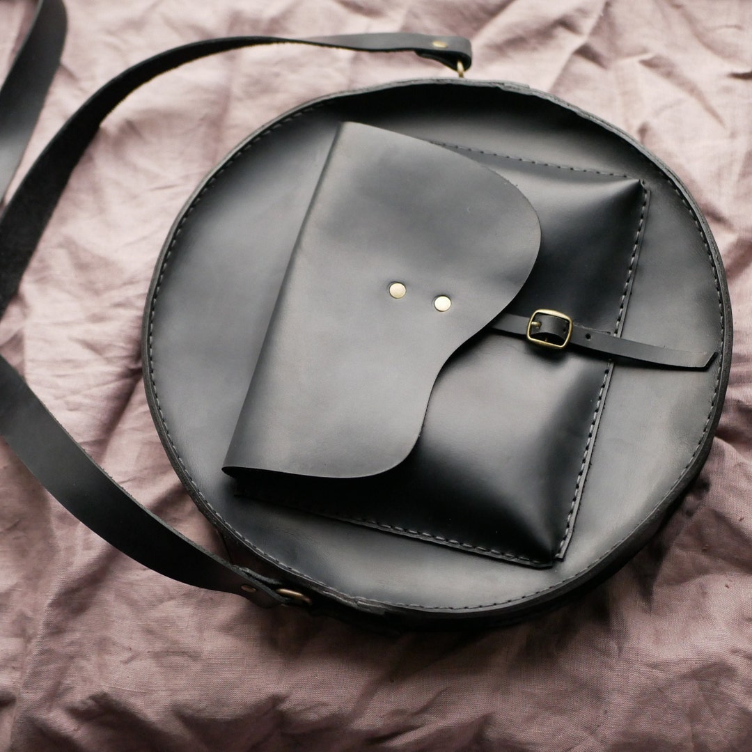 Round Crossbody Bag, Circle Leather Bag, Womens Leather Round Bag ...