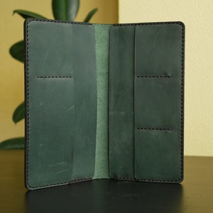 Personalized Leather Travel Wallet, Leather Long Wallet, Passport ...