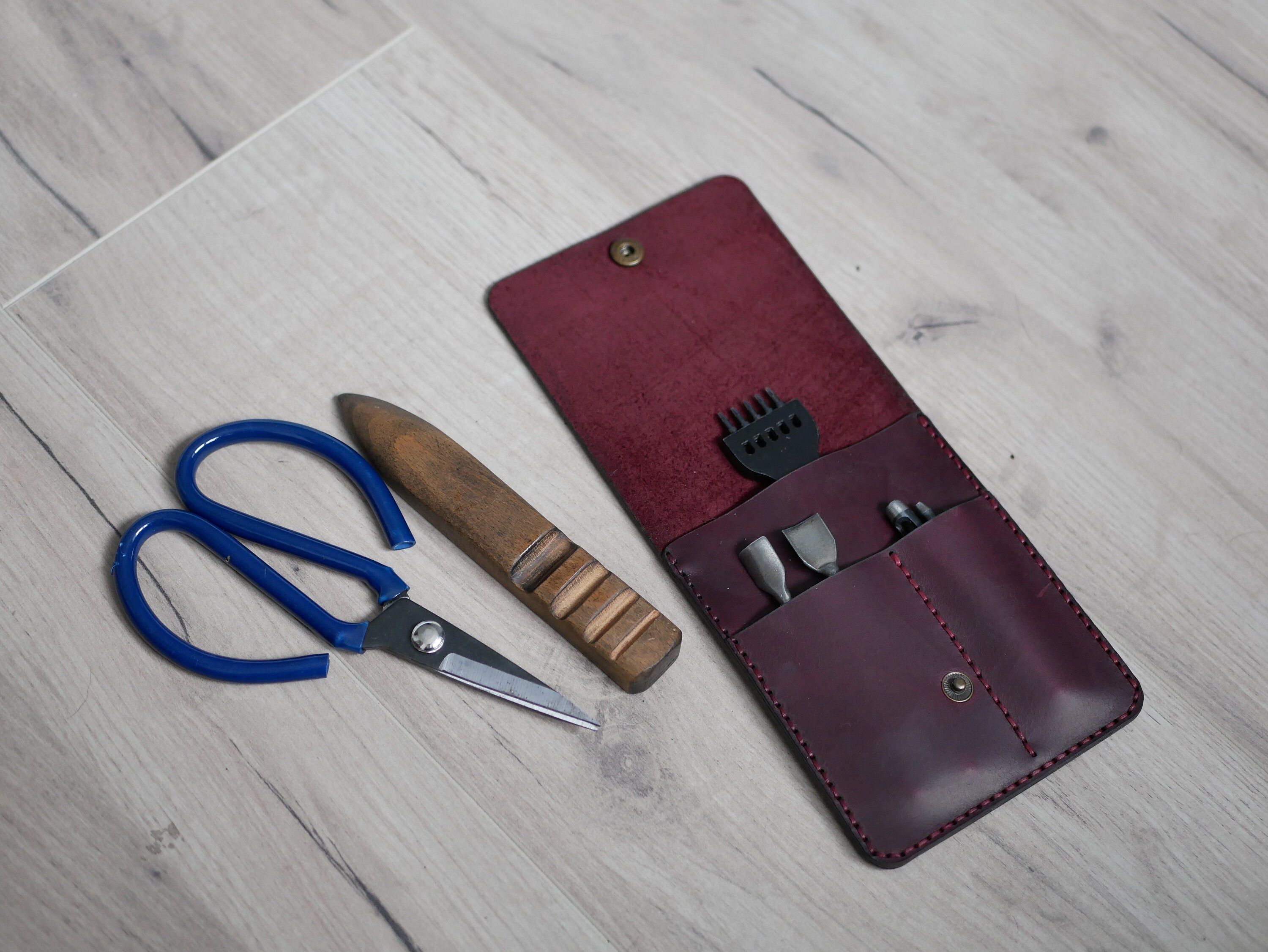 Leather Tool Case, Leather Manicure Case, Scissors Case Leather ...