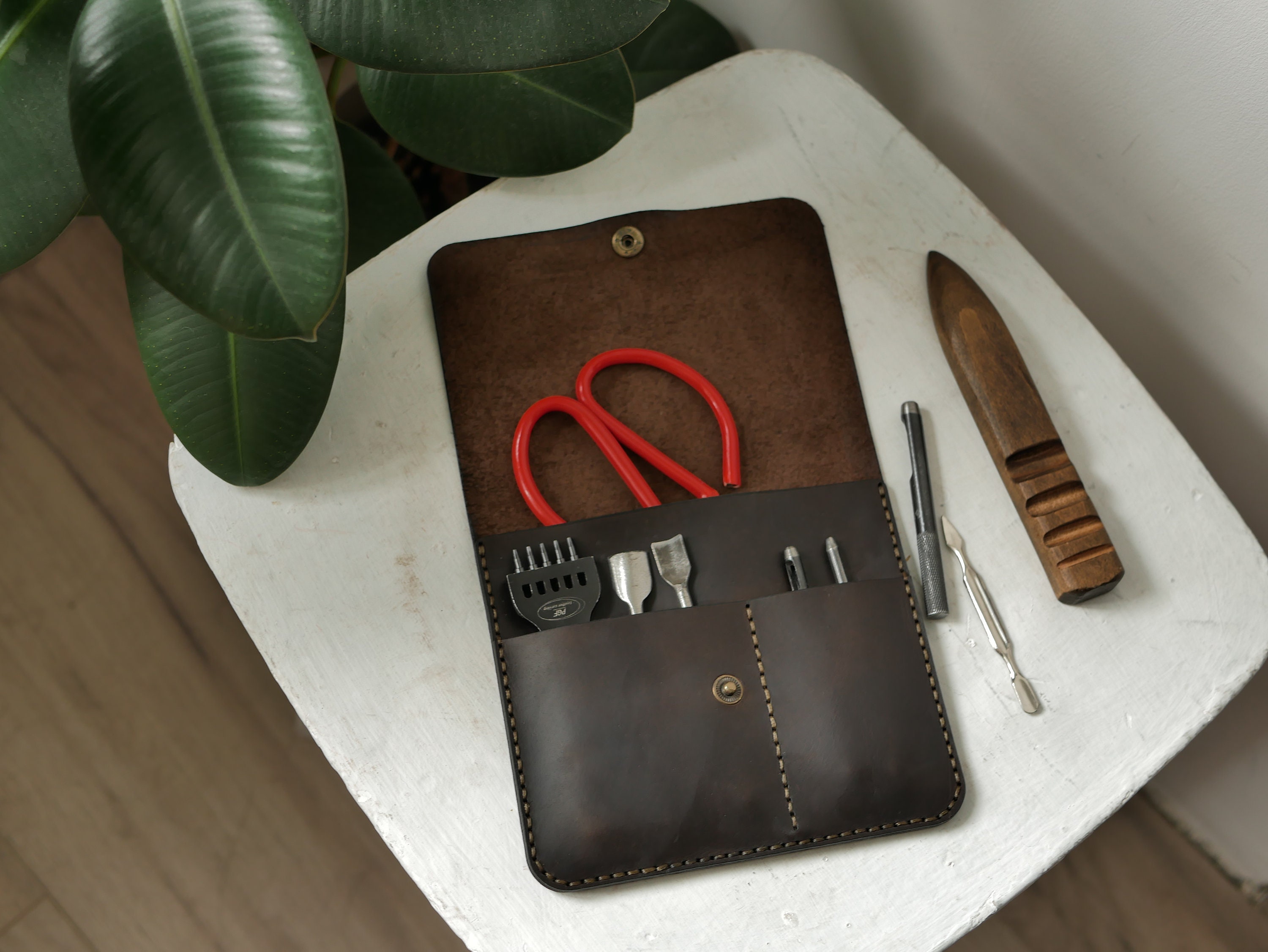 Leather Organizer, Tool Cover, Leather Case Personalized, Gift for Him ...