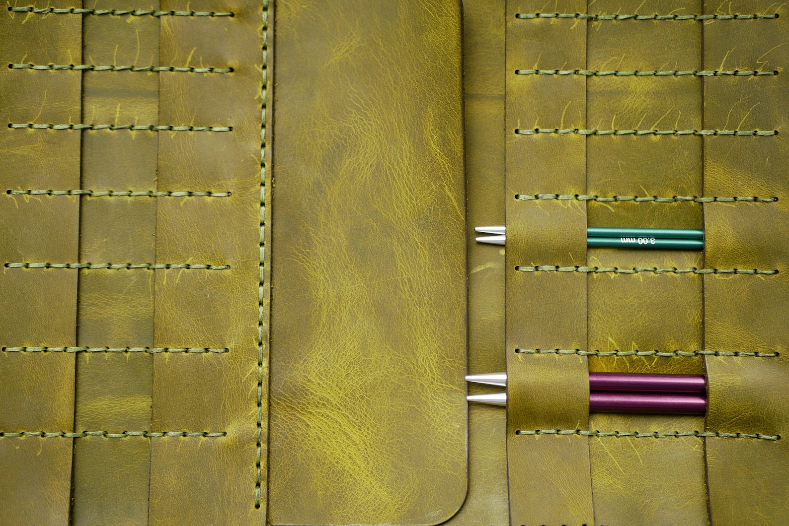 Knitting Needle Case Leather, Knitting Needle Organizer, Leather Tool ...