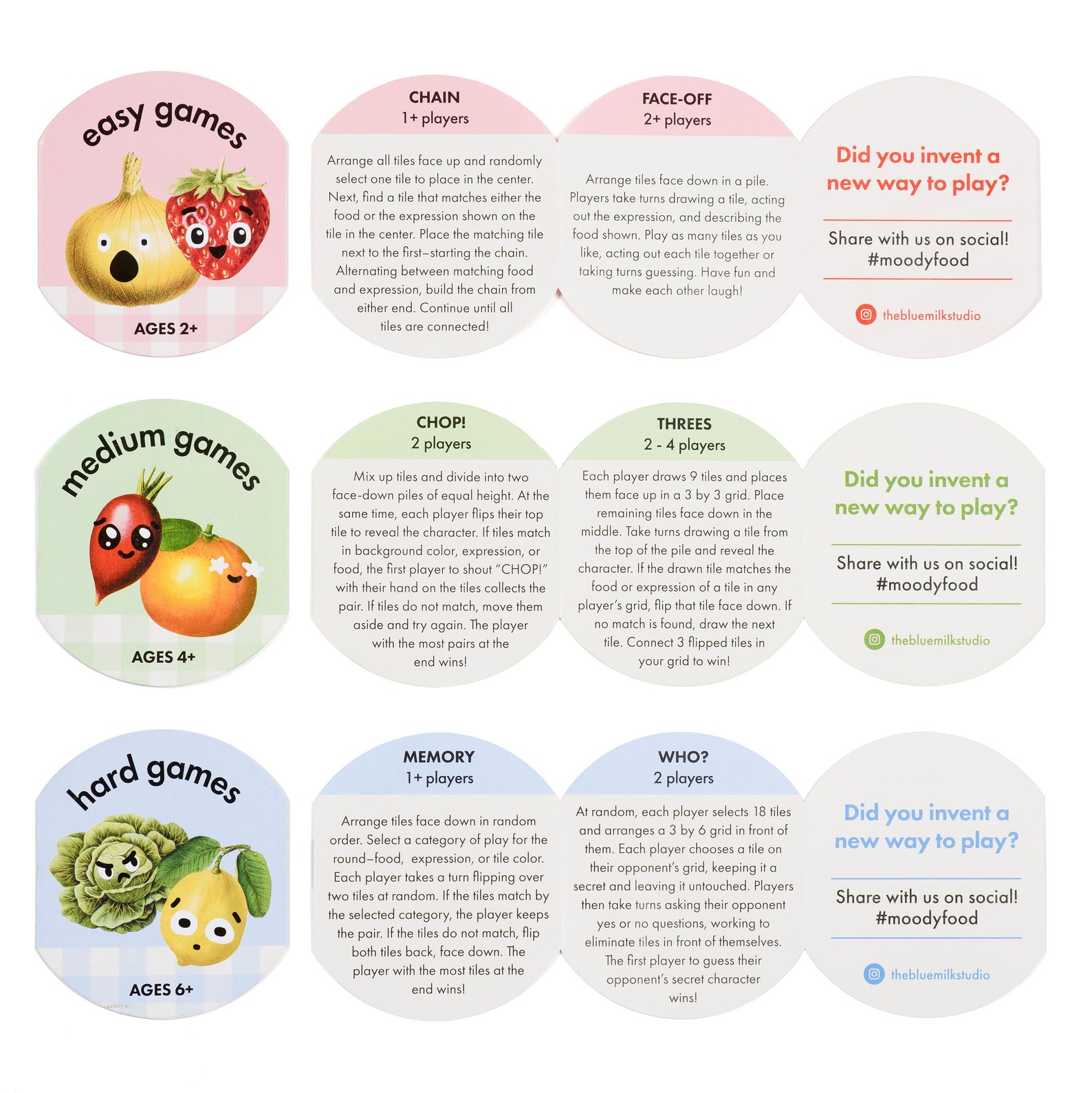 Moody Food - A New Twist Classic Card Games Set of 6 Games for Family ...