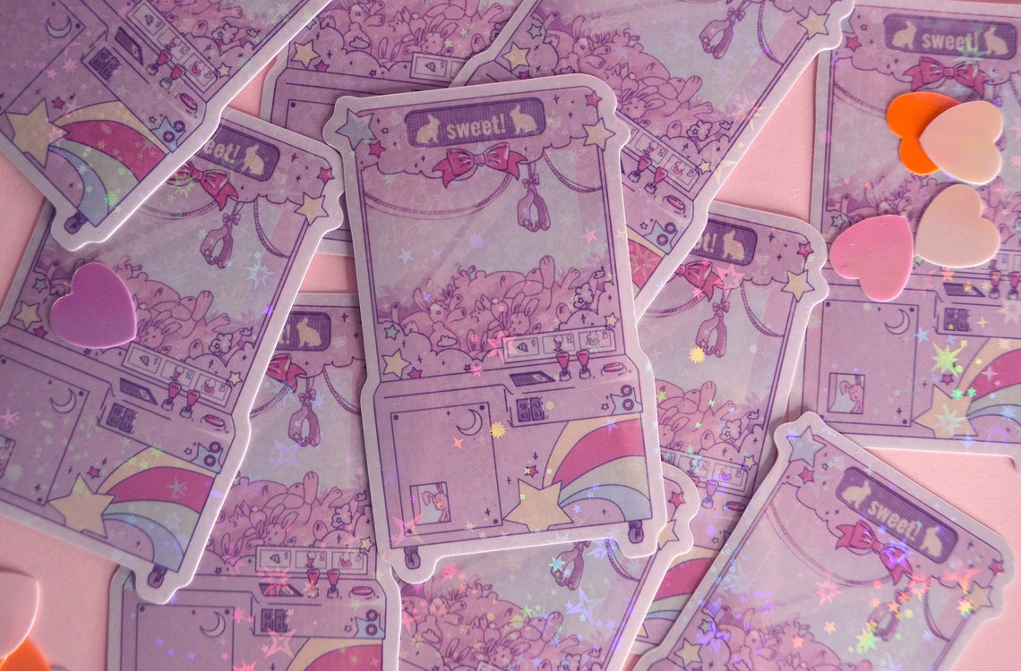Sticker claw Machine Vinyl Sticker With - Etsy