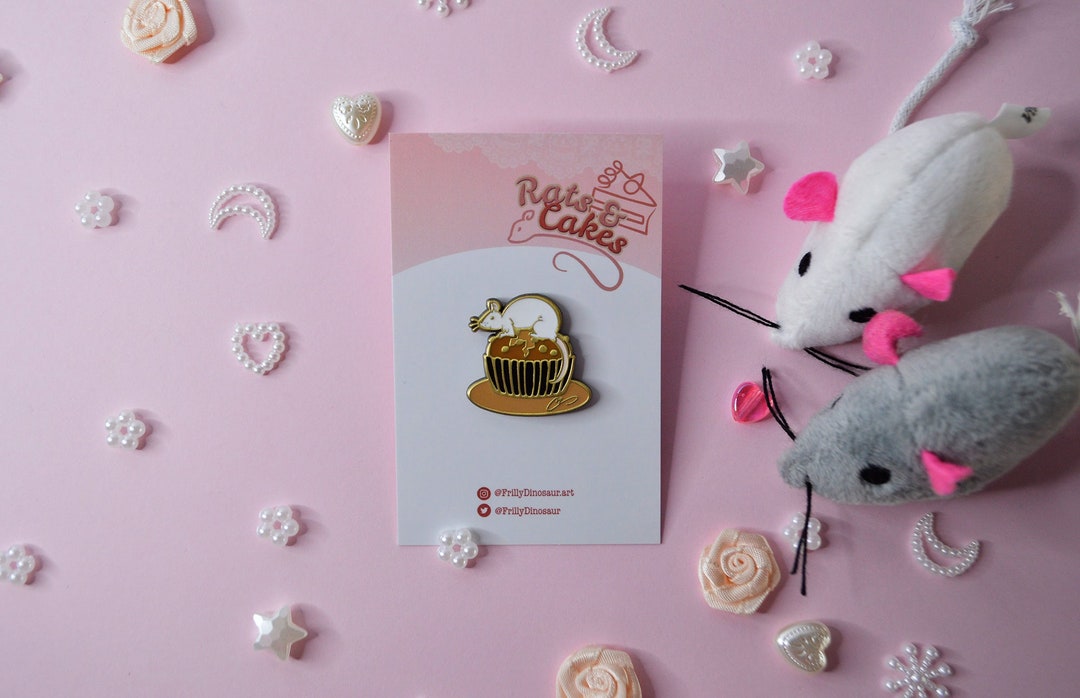 Enamel Pin Rats & Cakes Series, Cute Muffin and Rat Pin Badge - Etsy