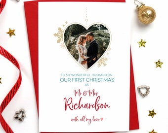 First Christmas Married Card - Etsy