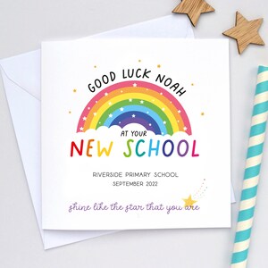 New School Good Luck Card, First Day of School. Secondary School Card ...