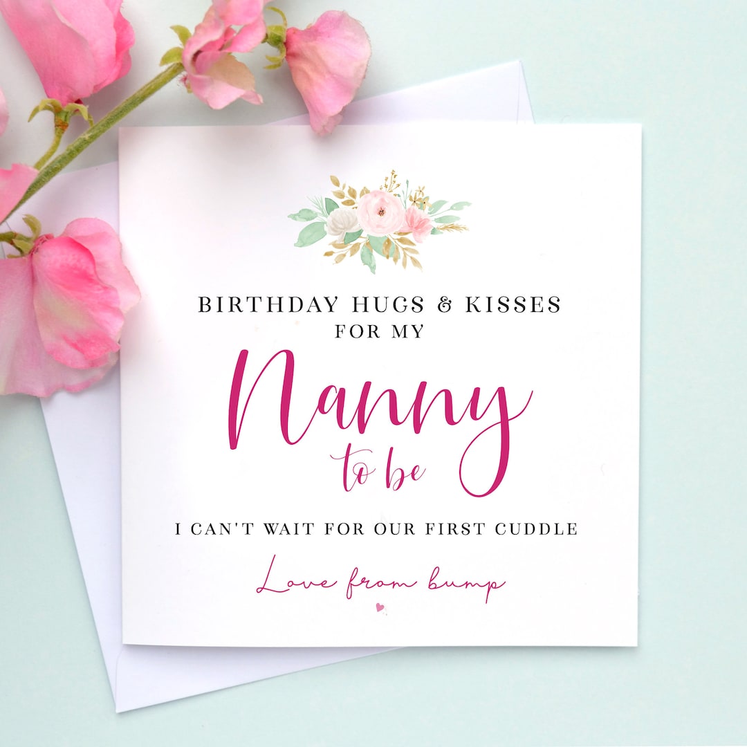Nanny to Be Birthday Card, Nanny From the Bump, Nana to Be Happy ...