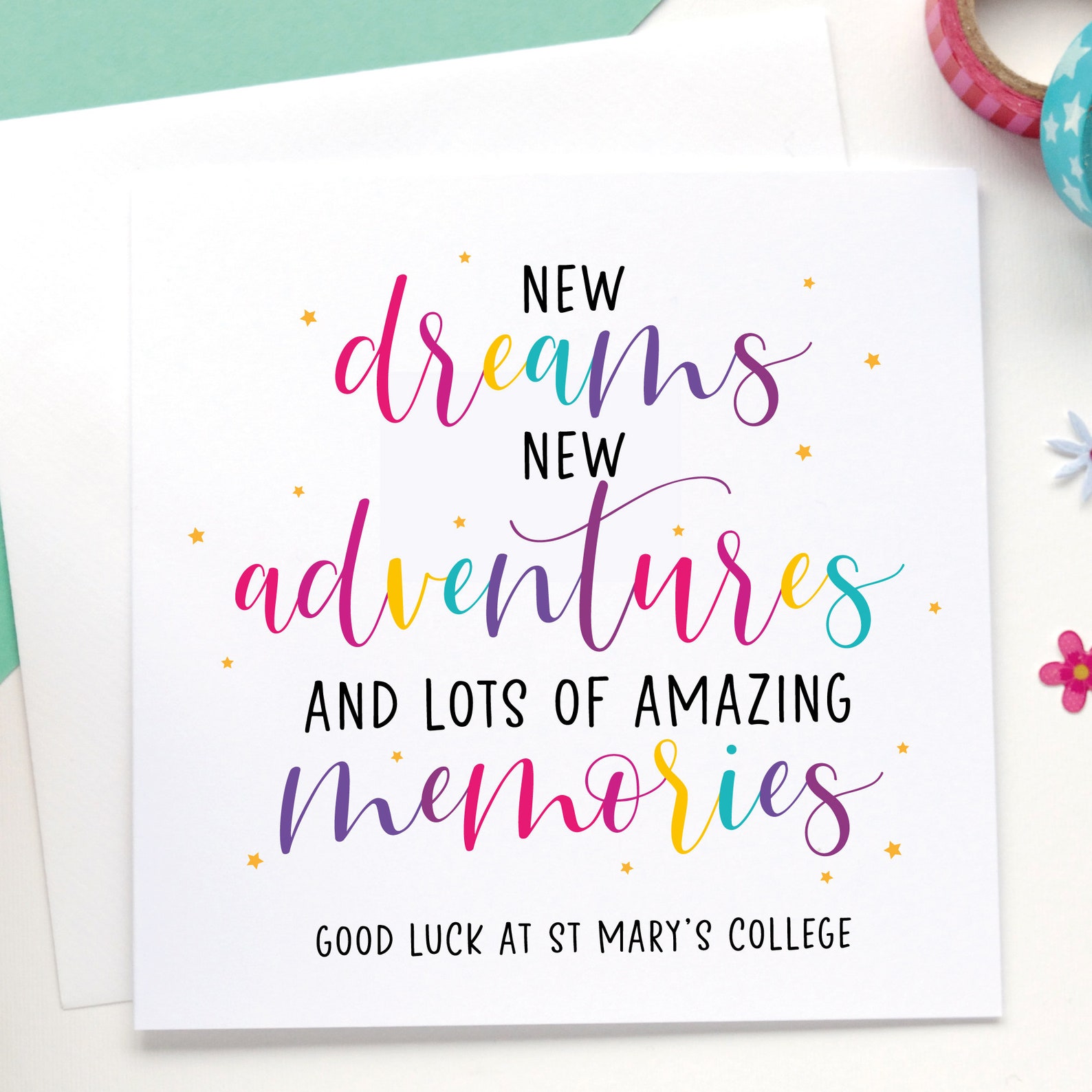 Good Luck Uni Card University Card College Card Good Luck | Etsy
