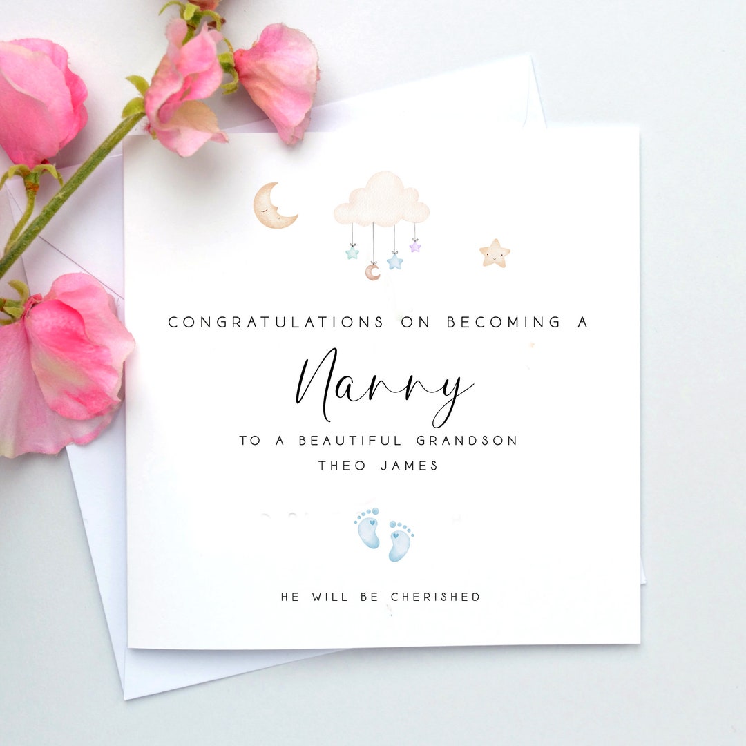 Personalised Congratulations on Becoming a New Nanny, Granny, Nana, New ...