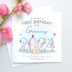 Happy 1st Birthday as My Granny, Granny Birthday Card, Birthday Card ...