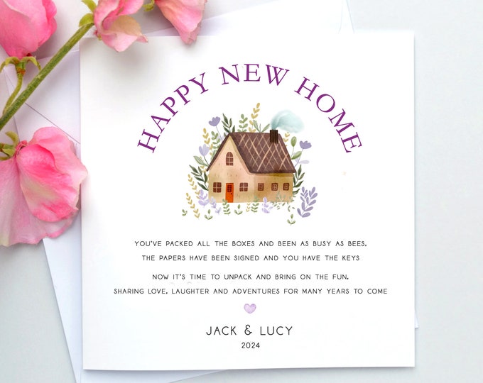 Personalised New Home Card, New Home Gift, Congratulations on Your New ...