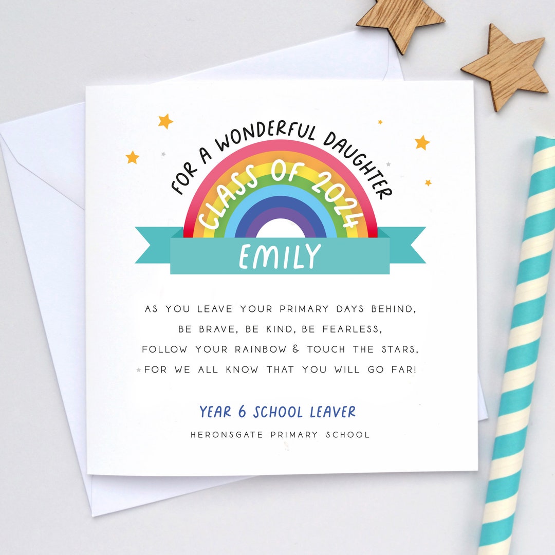 Personalised Primary Leaver Card, Year 6 Leaver Card, Last Day of ...