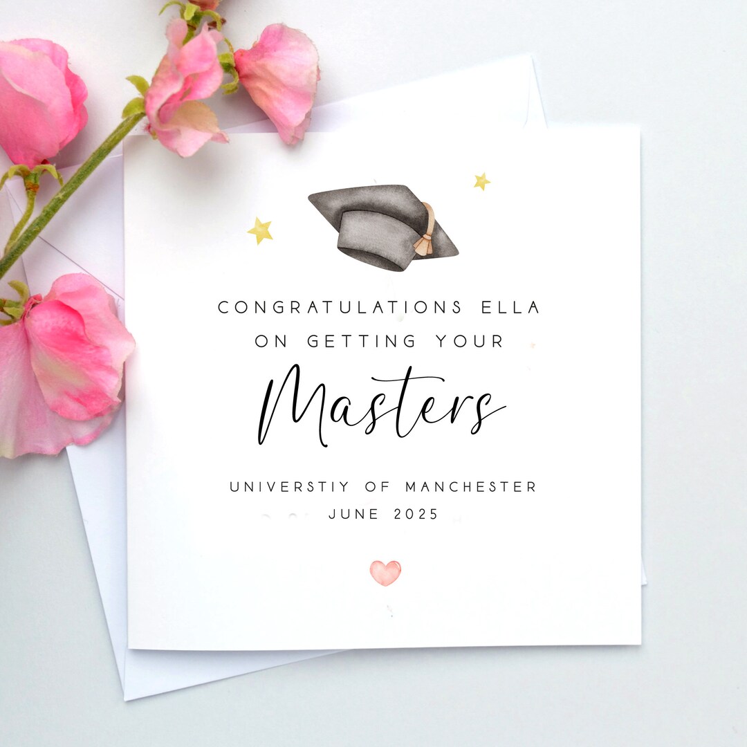 Masters Graduation Card, Masters Degree, Congratulations on Your ...