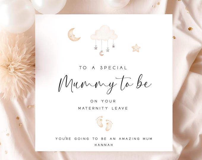 Maternity Leave Congratulations Card, Handmade Having a Baby Boy Card ...