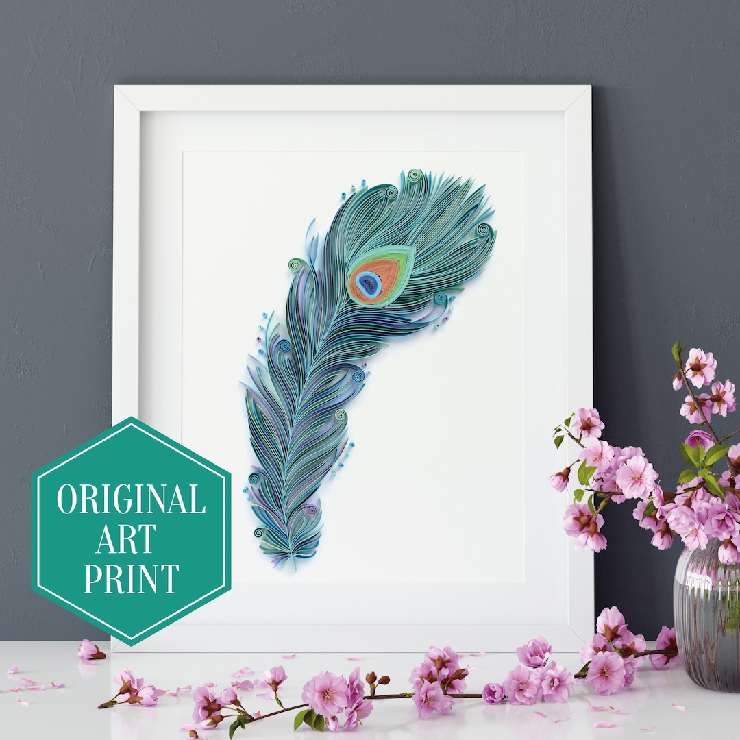 Peacock Feather Print, Peacock Wall Art, Peacock Art Print, Peacock ...
