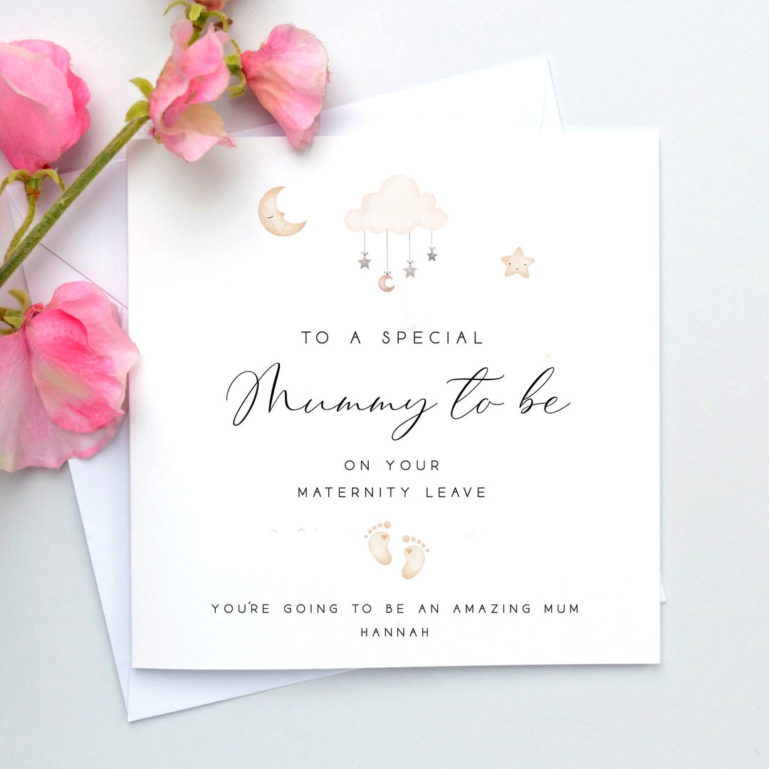 Maternity Leave Card, Mummy to Be, Maternity Good Luck Card, Leaving to ...