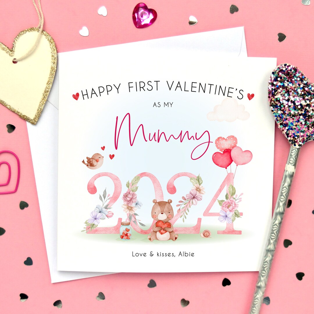 2024 First Valentines as a Mummy, Mummy Valentines Day Card, Mummy 1st ...