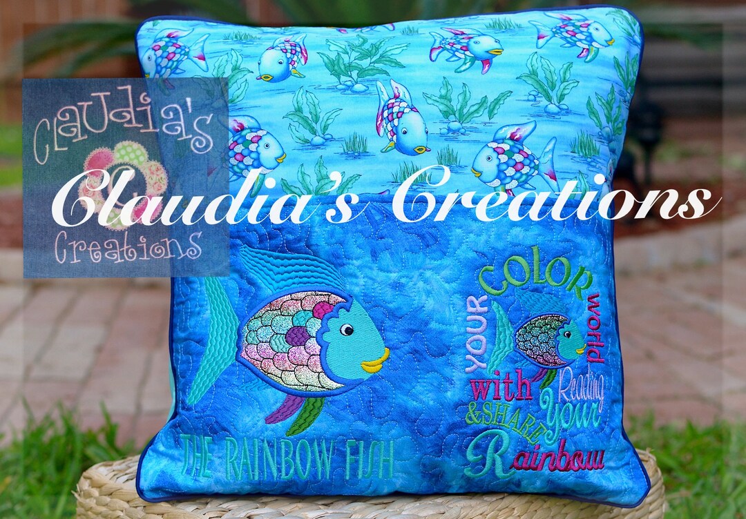 Colorful Fish Complete Embroidery Pillow Design - Etsy