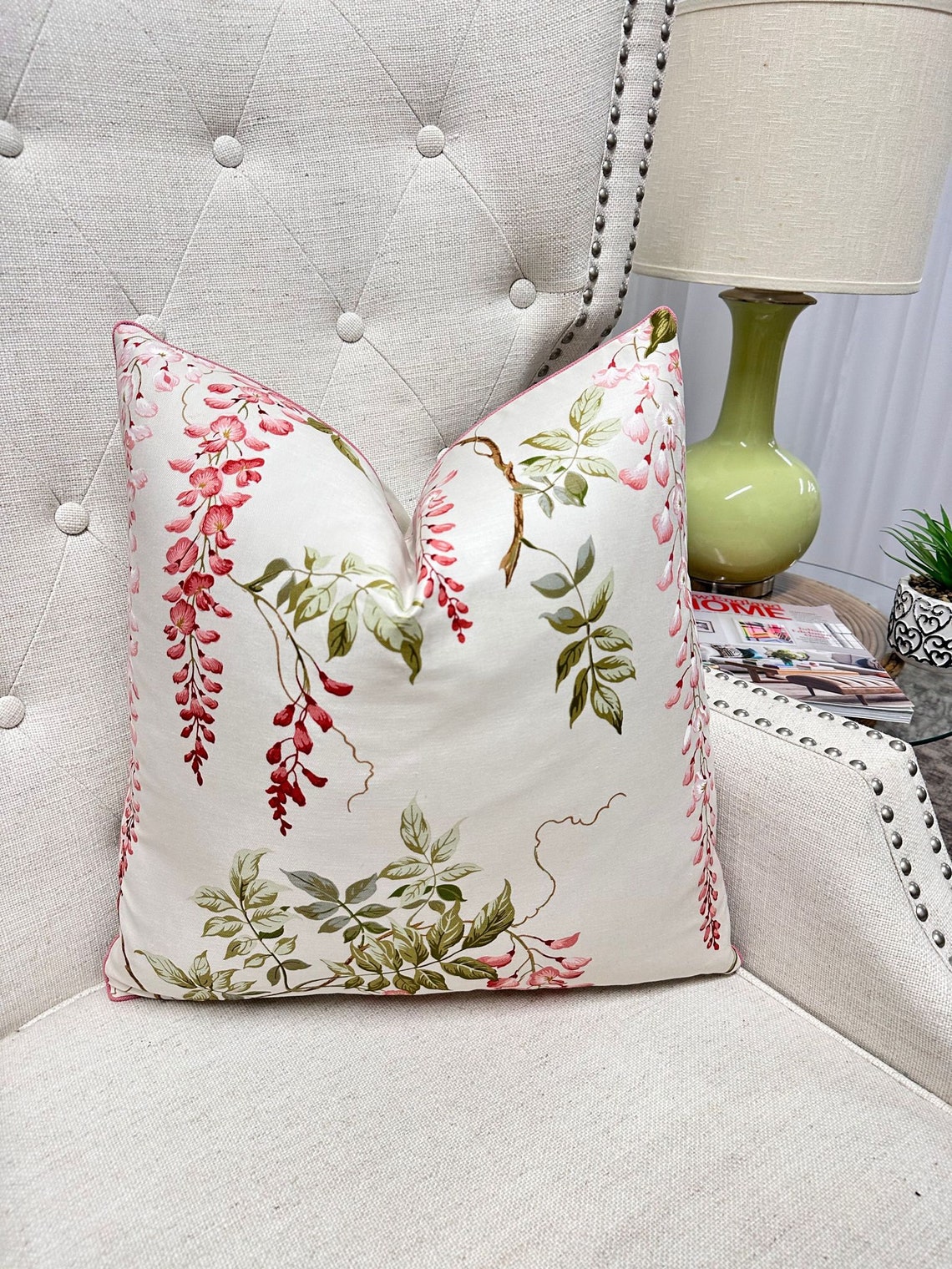 Colefax & Fowler - Seraphina Glazed in Pink/green - Handcrafted ...
