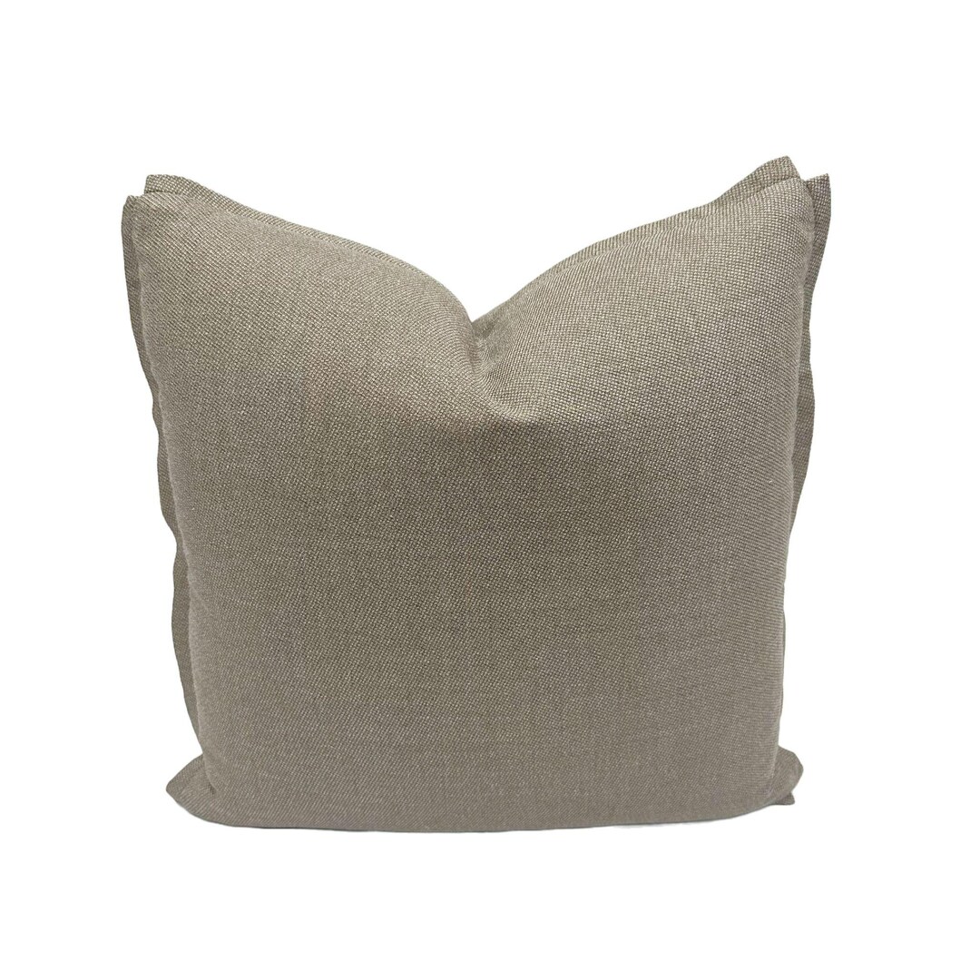 Linen & Wool Blend Fabric in Mocha - Pillow Cover Designer Fabric ...