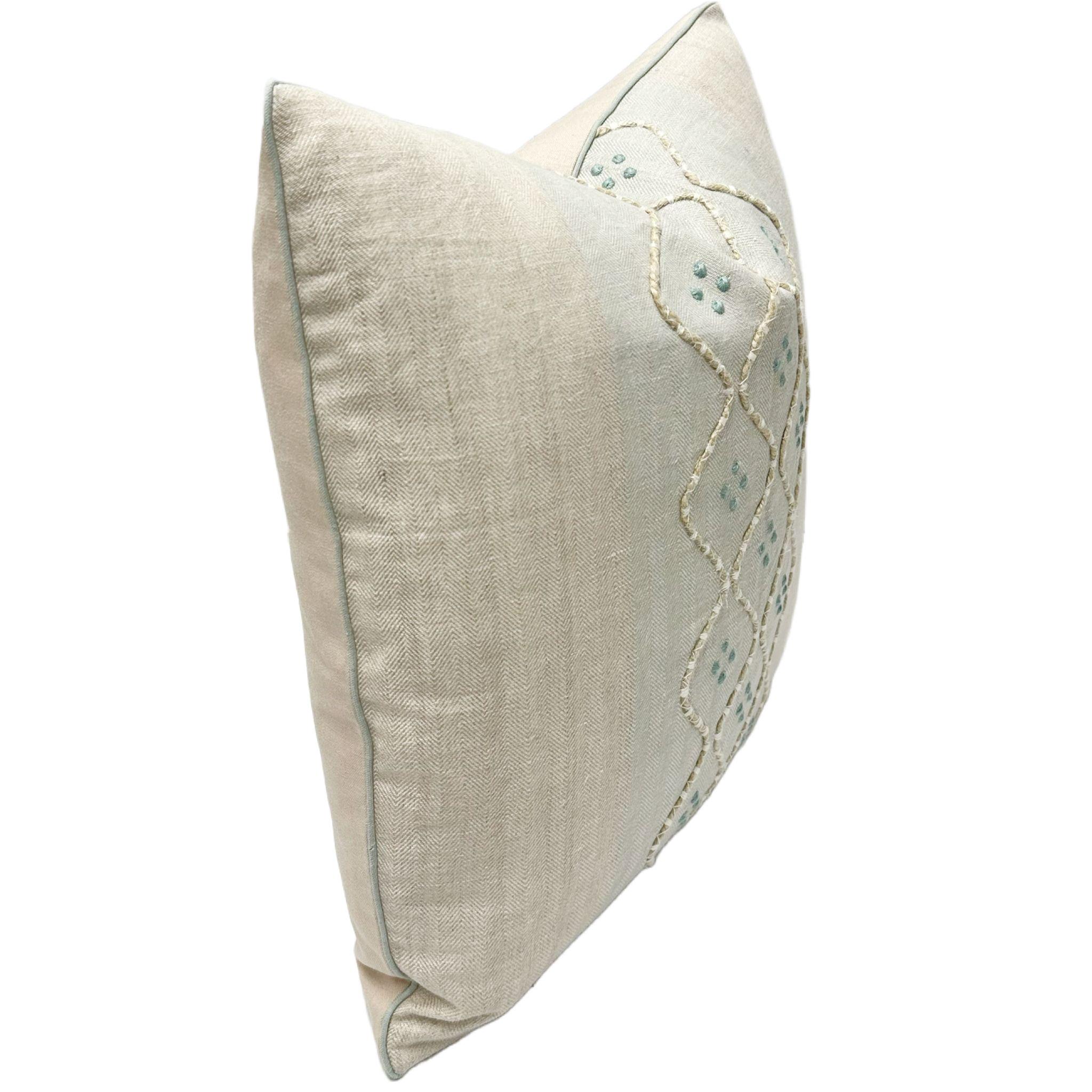 Cowtan & Tout - Lorca Stripe in Aqua - Embroidery Fabric - Pillow Cover ...