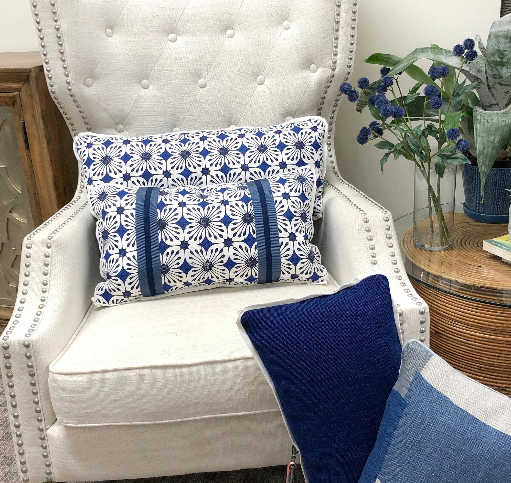 Pillow Cover, Quadrille Pillow Cover, China Seas Barbados Batik New ...