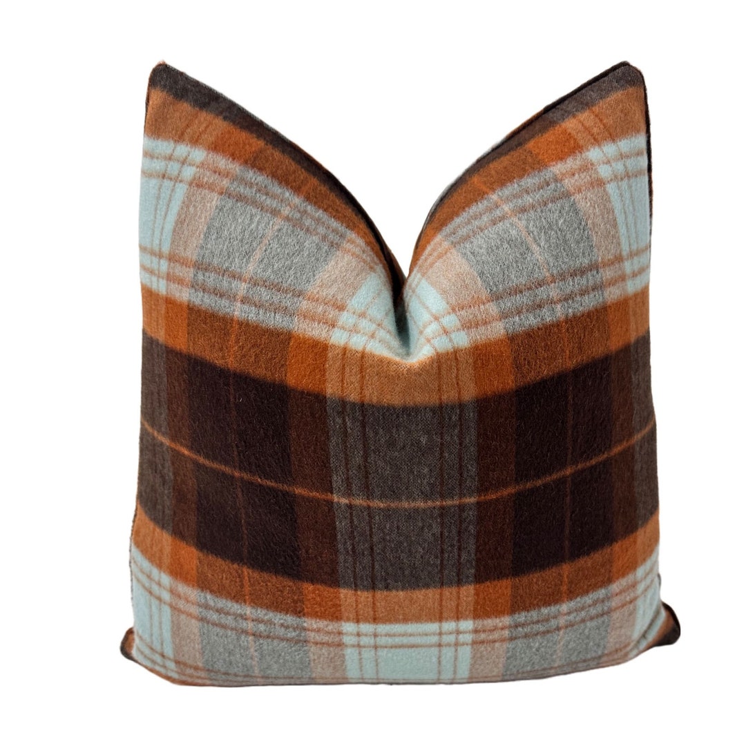 Alpaca Sandra Jordan, Prima Alpaca Plaid, Caribbean/burnt Orange Wool ...