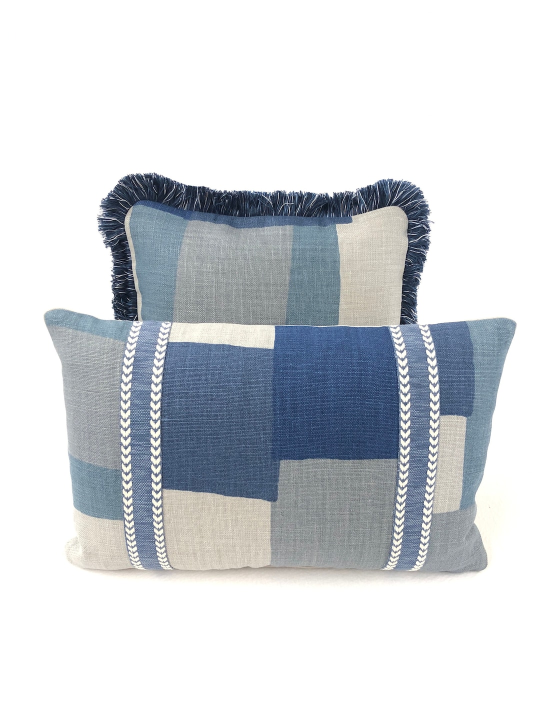 Peter Dunham Collage Indigo/gray, Decorative High End Pillow Covers ...