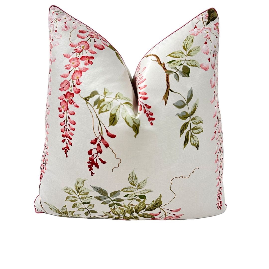 Colefax and Fowler Pillow Cover, Seraphina Glazed Pink / Green Pillow ...