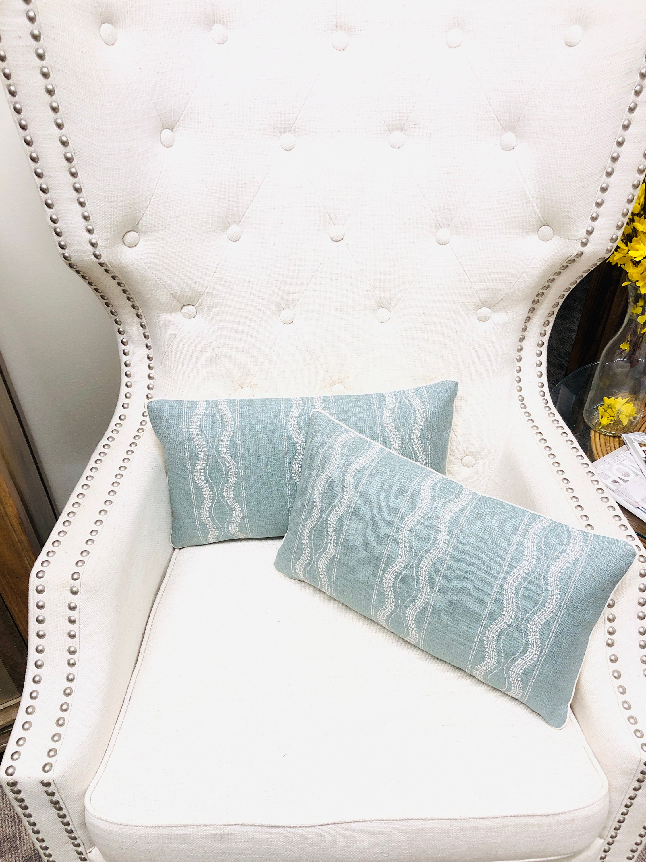 Luxury Throw Pillow Cover – Peter Dunham Zanzibar in Ocean Color ...