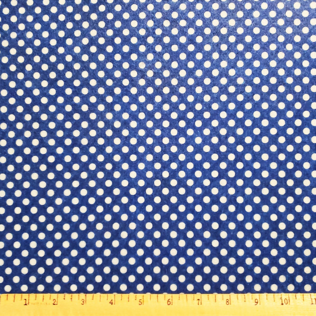 FELT Fabric Blue Dots Felt Fabric by the Yard - Etsy