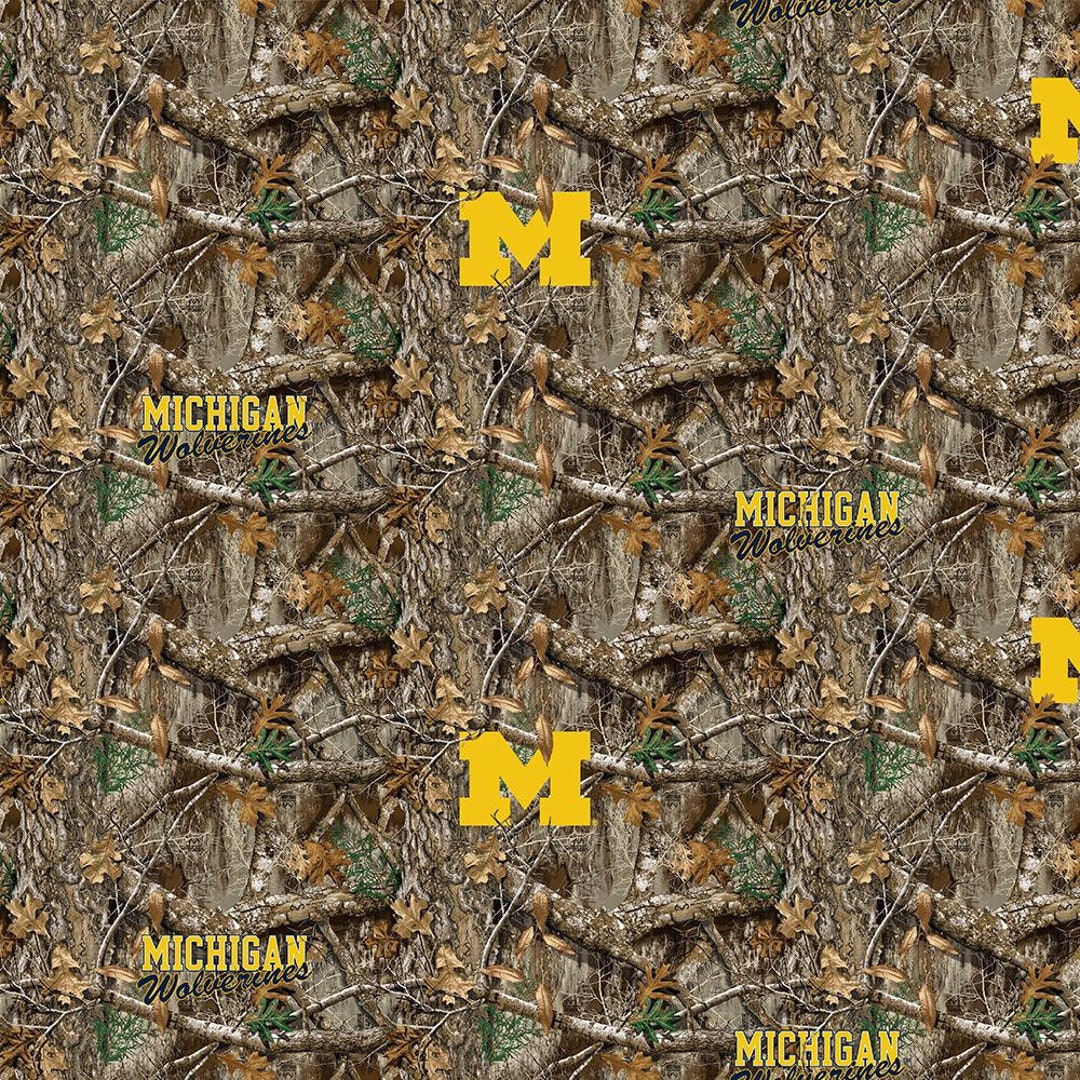University of Michigan Wolverines Fabric Camo in Brown Premium Quality ...