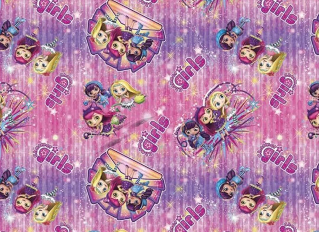 Nickelodeon Fabric Nelvana Little Charmers Badge Toss in Pink 100% ...