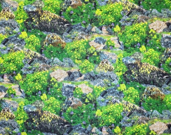 Forest Scenery Fabric Pnw Mountain Landscape in Emerald Green by ...