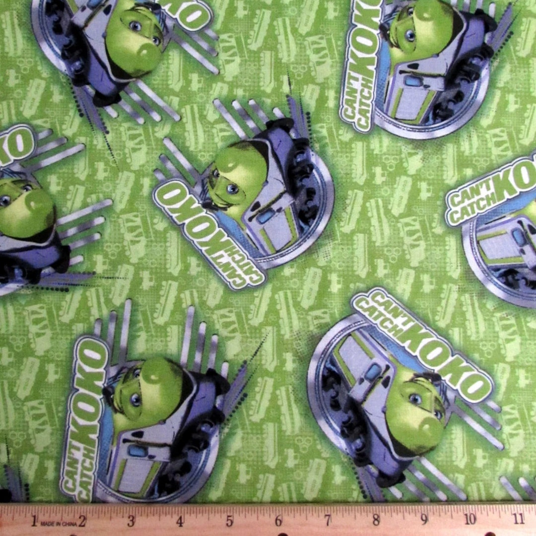 Chuggington Fabric Can't Catch Koko in Green Premium Quality 100% ...