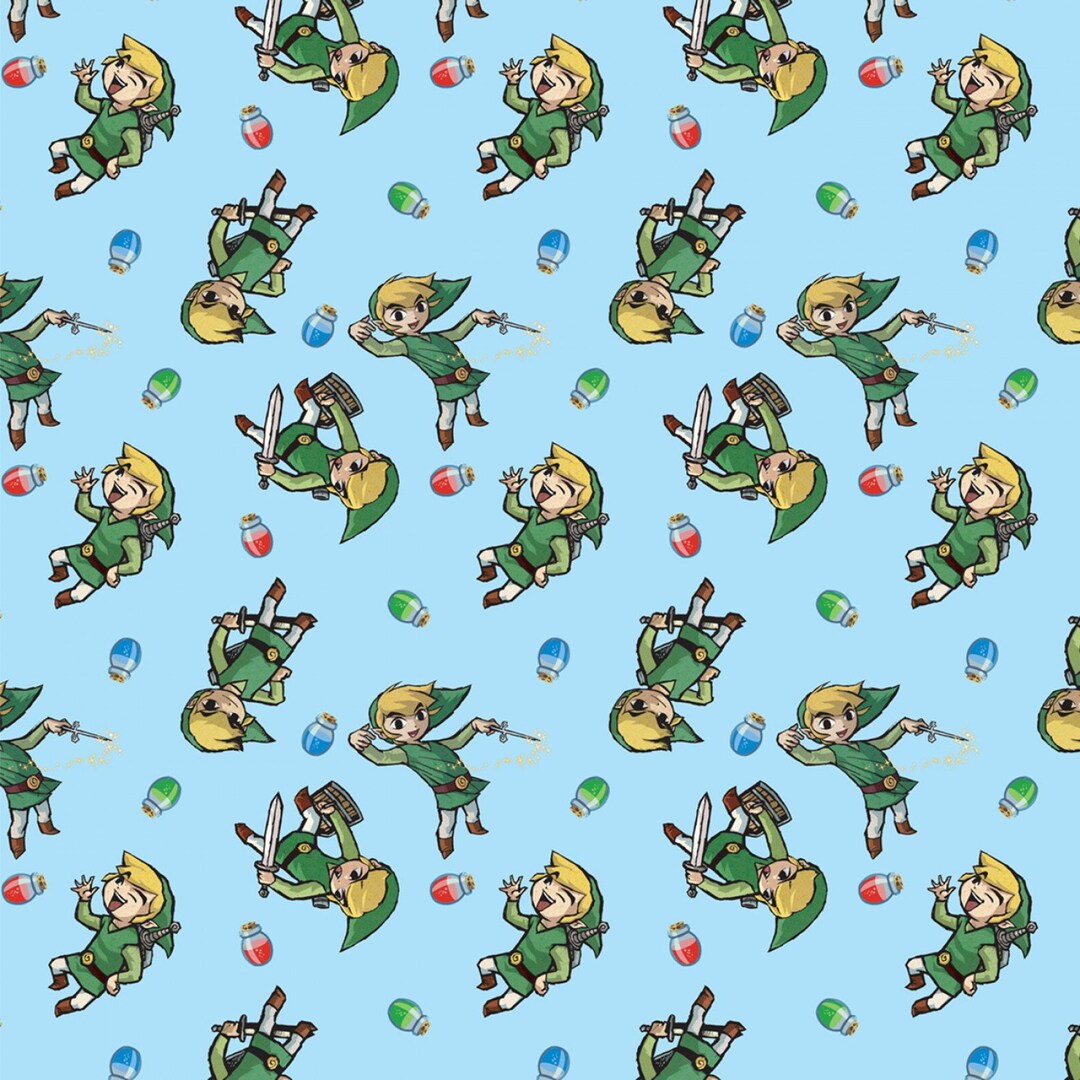 Nintendo Zelda Windwaker Link Potion Toss in Blue 100% Cotton From ...