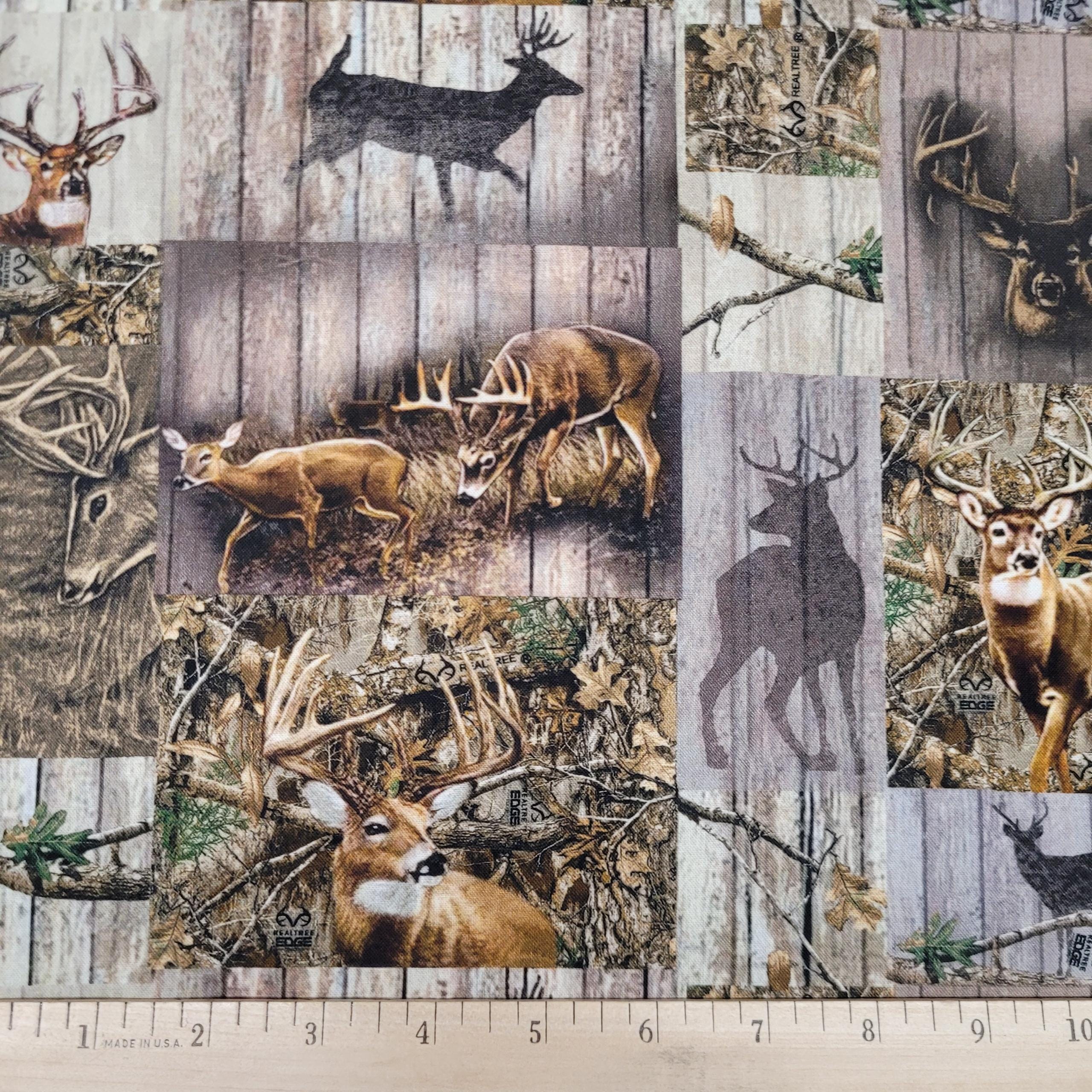Realtree Fabric Edge Plank Deer Patch in Gray 100% Cotton From Sykel - Etsy