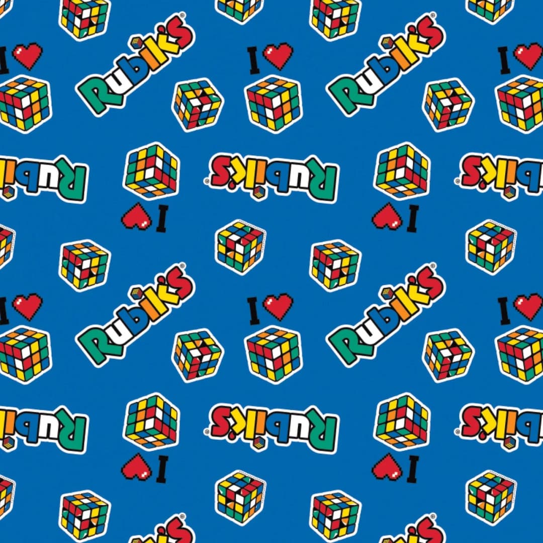 Rubik's Cube Fabric Patches in Blue FLANNEL Fabric From Camelot - Etsy