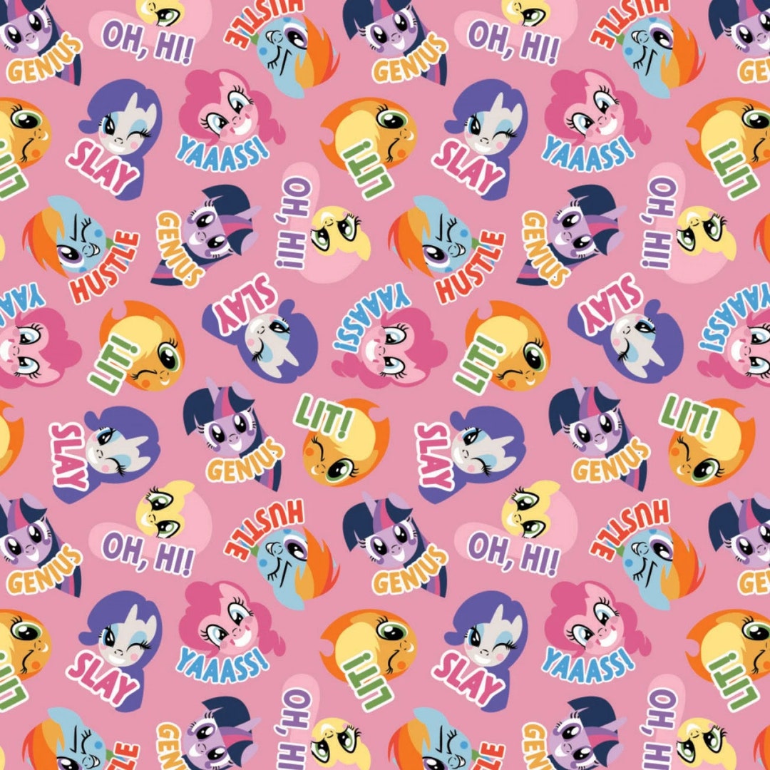 My Little Pony Fabric MLP Fabric Toss in Pink 100% Cotton Fabric From ...