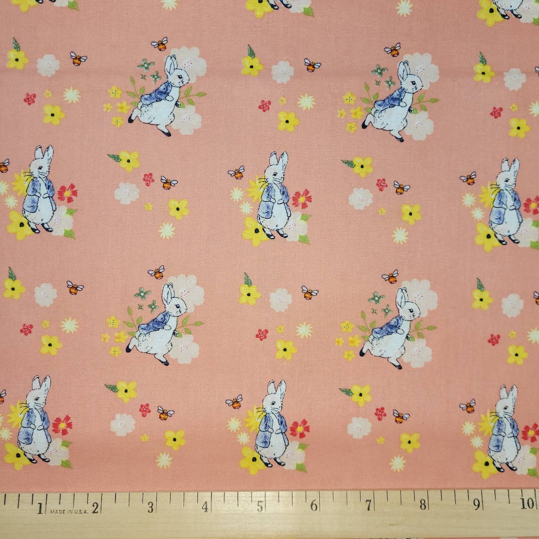 Beatrix Fabric Peter Rabbit Flowers & Dreams in Light Pink 100% Cotton ...
