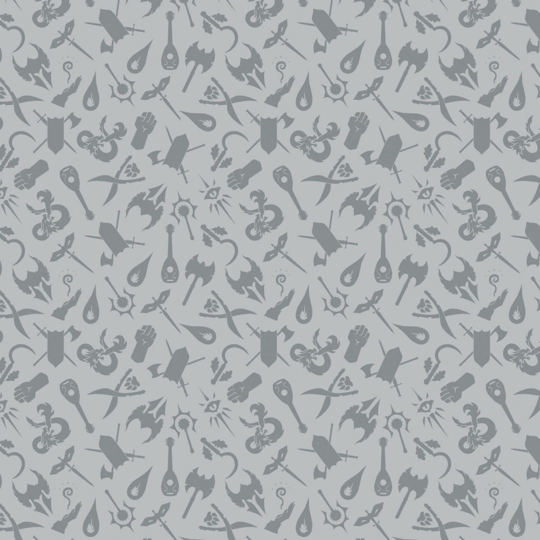 Dungeons and Dragons Fabric Multi Chaotic Encounter in Gray 100% Cotton ...
