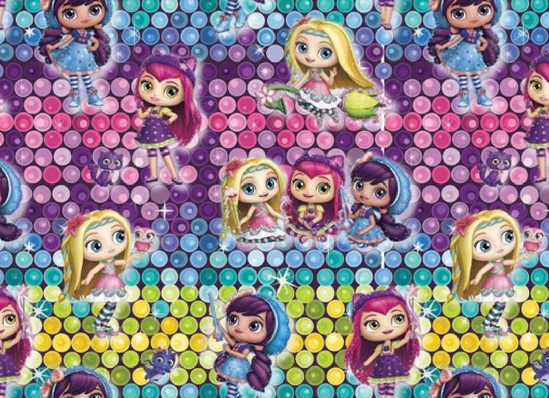 Nickelodeon Fabric Nelvana Little Charmers Ombre Sequins in Milti 100% ...