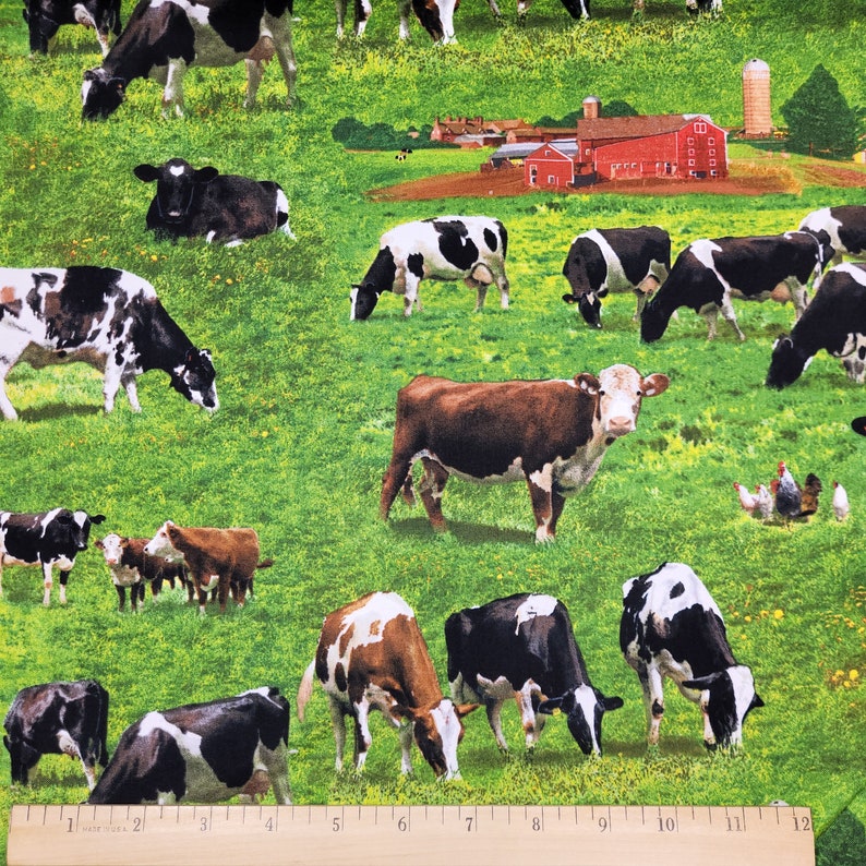 Cows Fabric Farm Animals Cattle Cows in Multi Premium Quality - Etsy