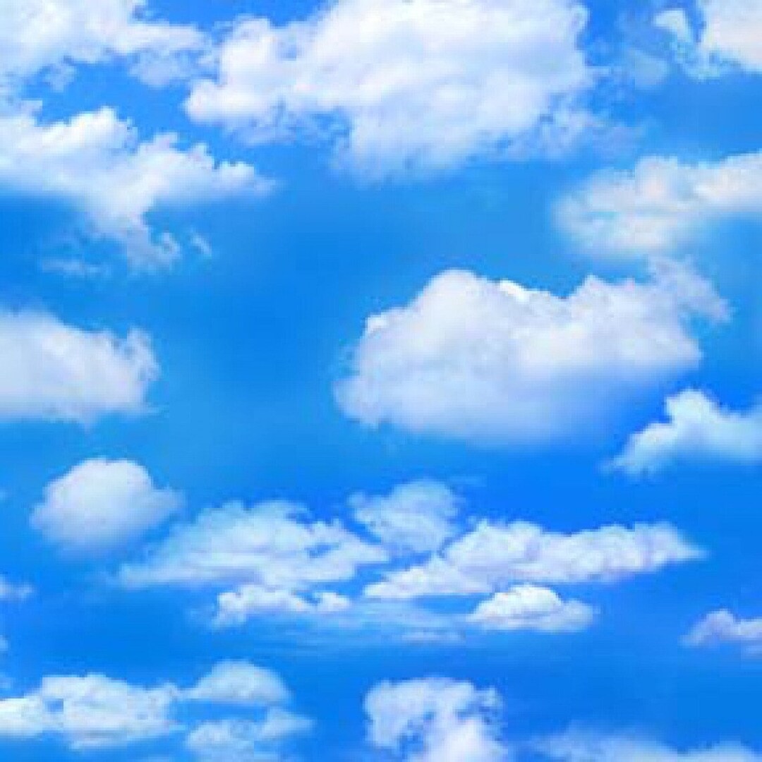 Cloud Fabric Landscape Medley Clouds Blue From Elizabeth Studios 100% ...