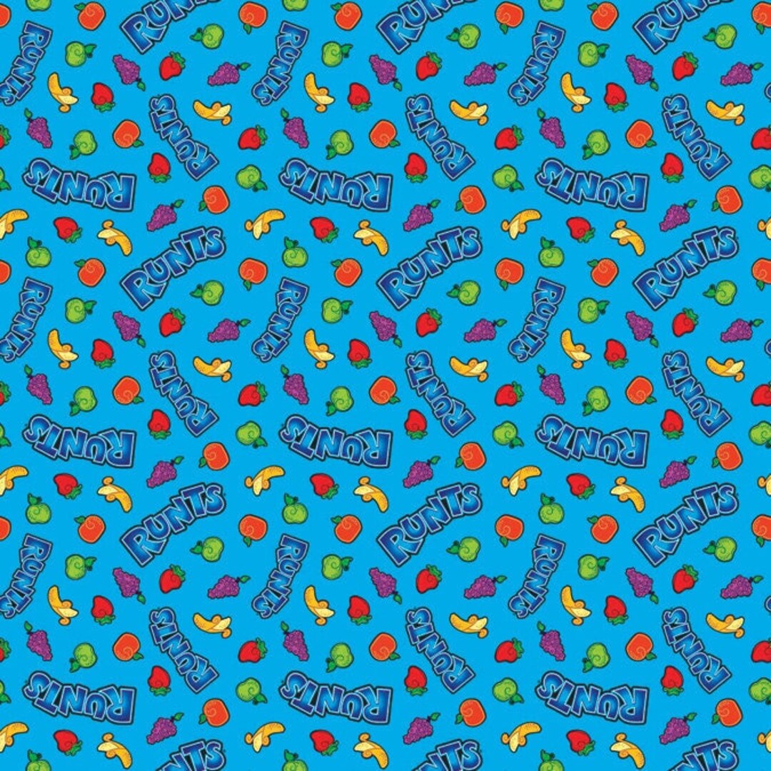 Candy Fabric Nestle Runts in Blue 100% Cotton Fabric From Springs ...