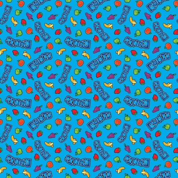 Candy Fabric Nestle Runts in Blue 100% Cotton Fabric From - Etsy
