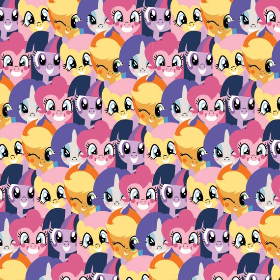 My Little Pony Fabric MLP Fabric Stacked in Multi Premium - Etsy