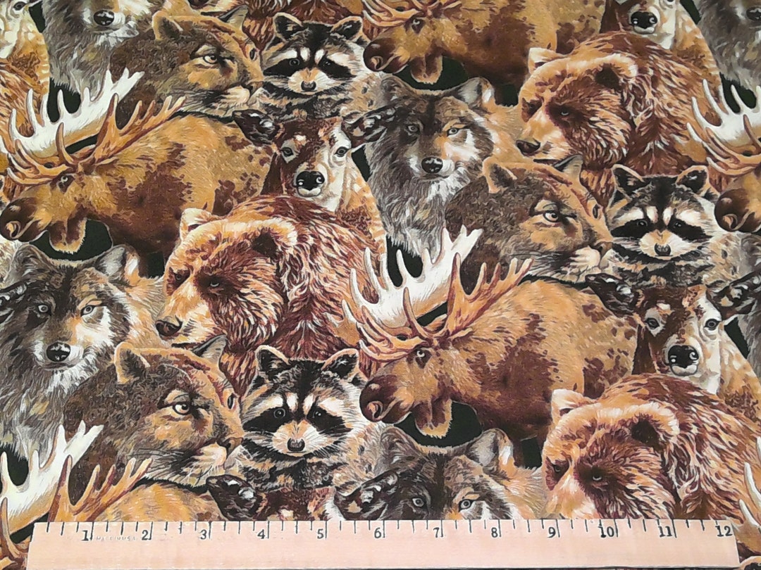 PRE-CUT Fabric Robert Kaufman Wilderness Ridge Wildlife 100% Cotton ...