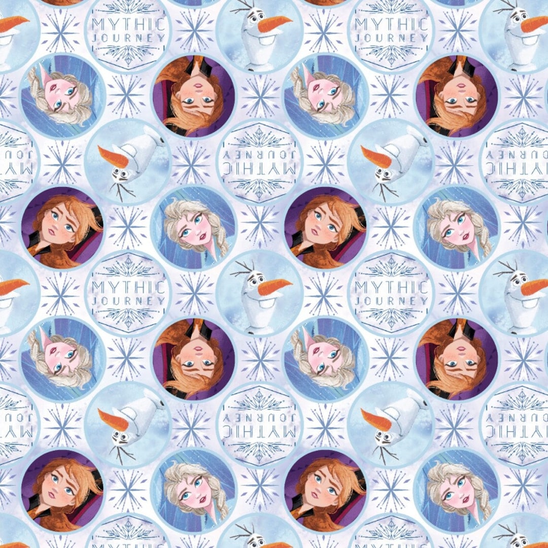 Disney Fabric Frozen 2 Anna & Elsa Mythic Journey Badges Fabric in ...
