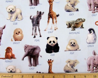 Goat Fabric Farm Animals Goats in Multi Premium Quality 100% Cotton ...